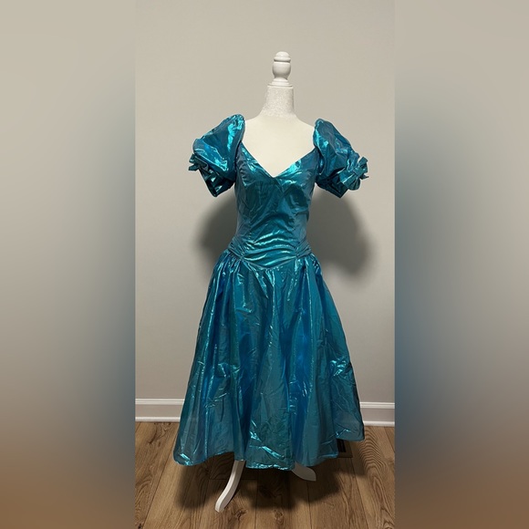 Dresses | Authentic Genuine 198s Prom Dress With Polka Dot Bow | Poshmark